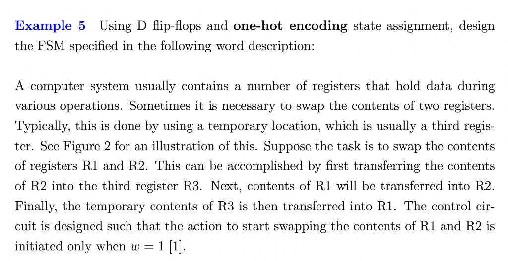 Solved Example 5 Using D flip-flops and one-hot encoding | Chegg.com