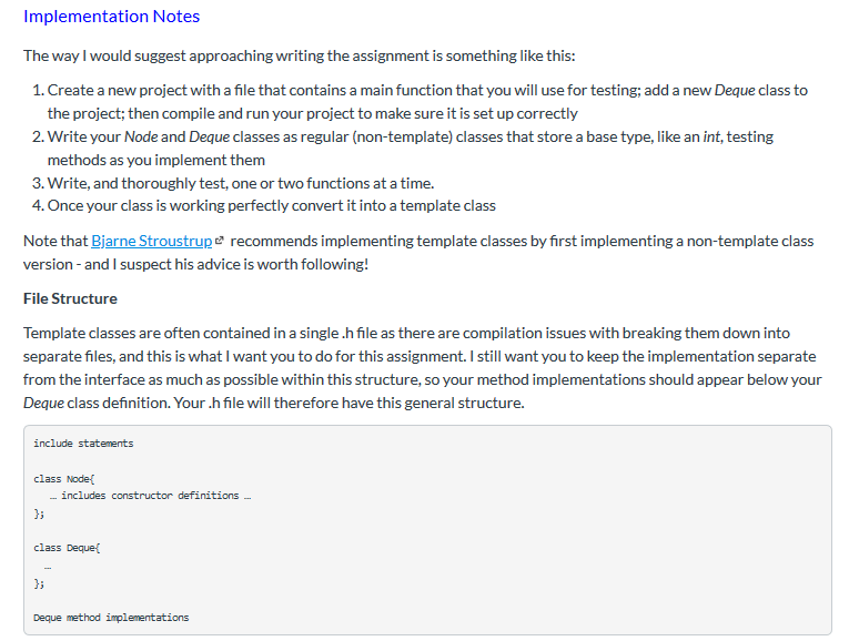 Solved Deques A deque (pronounced deck) is a double-ended | Chegg.com
