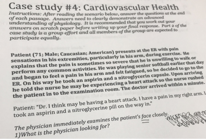 Solved Case study #4: Cardiovascular Health Instructions: | Chegg.com