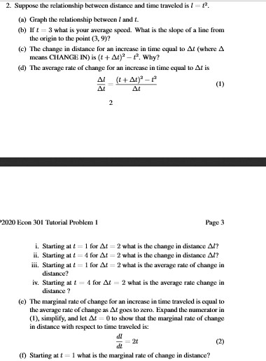 2. Suppose the relationship between distance and time | Chegg.com