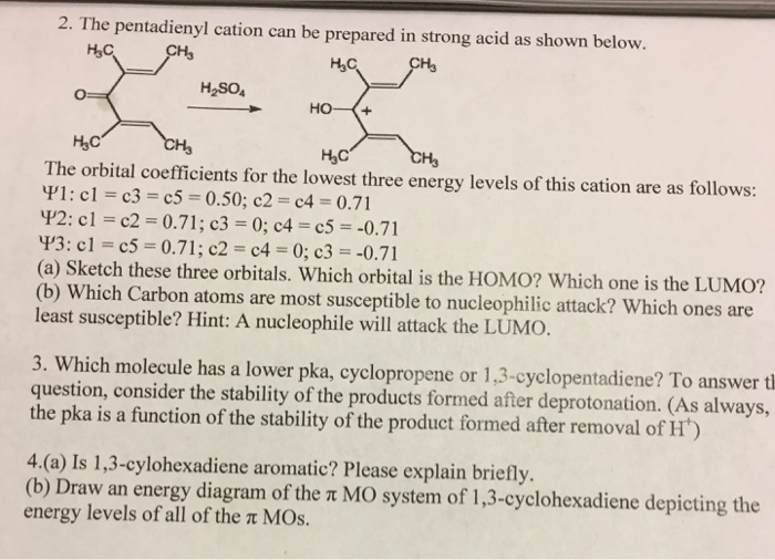 2. The pentadienyl cation can be prepared in strong | Chegg.com