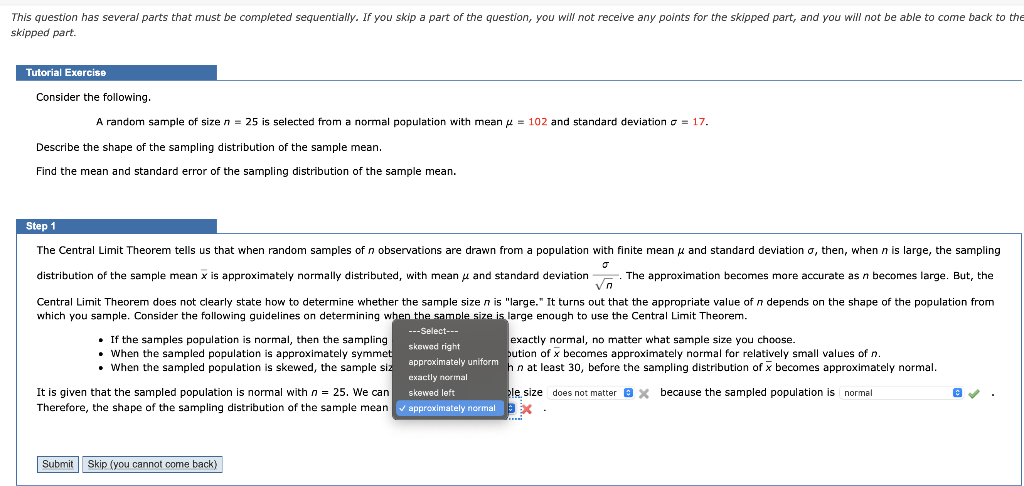 Solved skipped part. Tutorial Exercise Consider the | Chegg.com