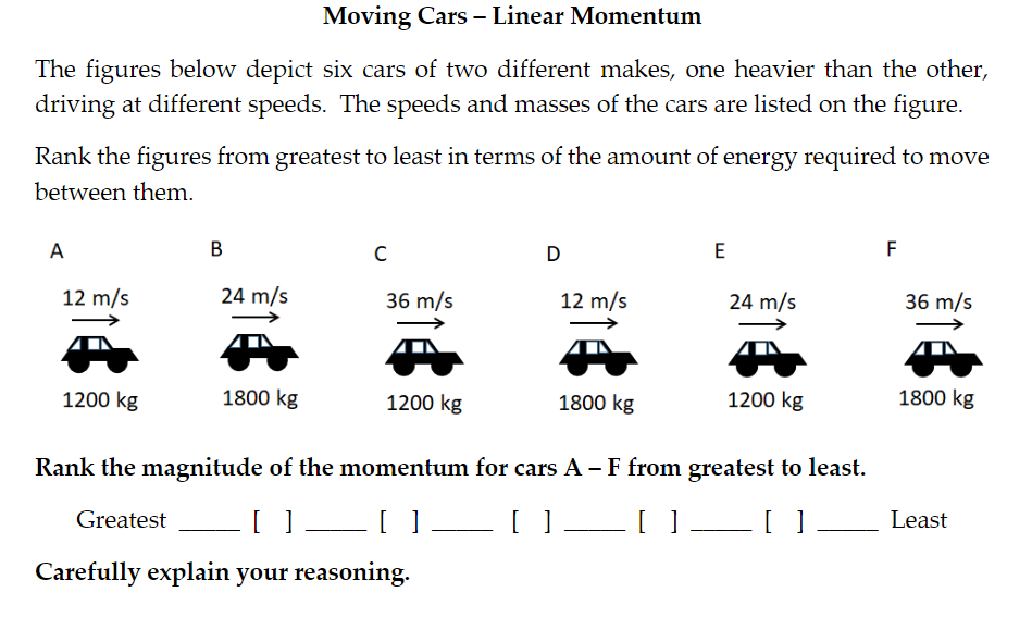 Solved Moving Cars - Linear Momentum The figures below | Chegg.com
