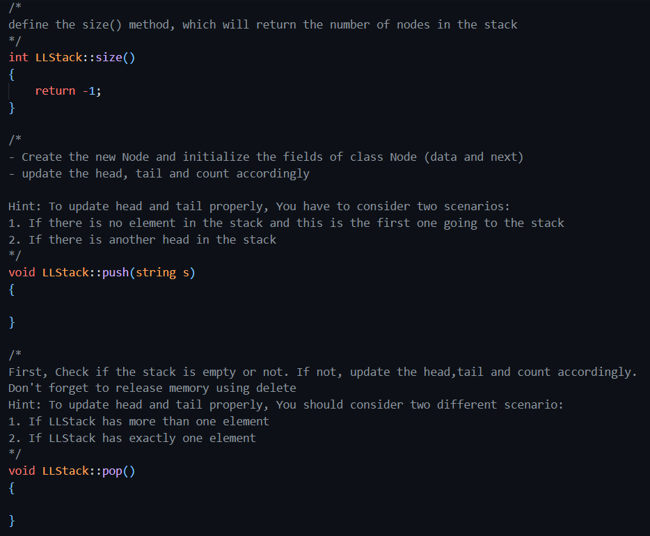 Solved Complete The Exercises In Llstackcpp Classfunction 6760