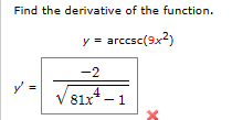Solved Find the derivative of the function. | Chegg.com