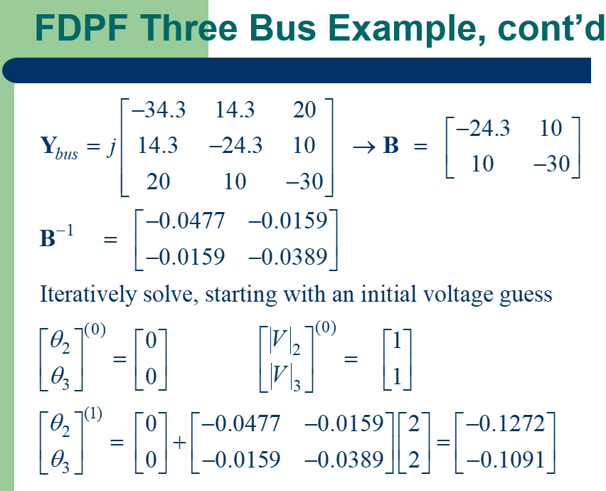 Solved FDPF Three Bus Example Use the FDPF to solve the | Chegg.com