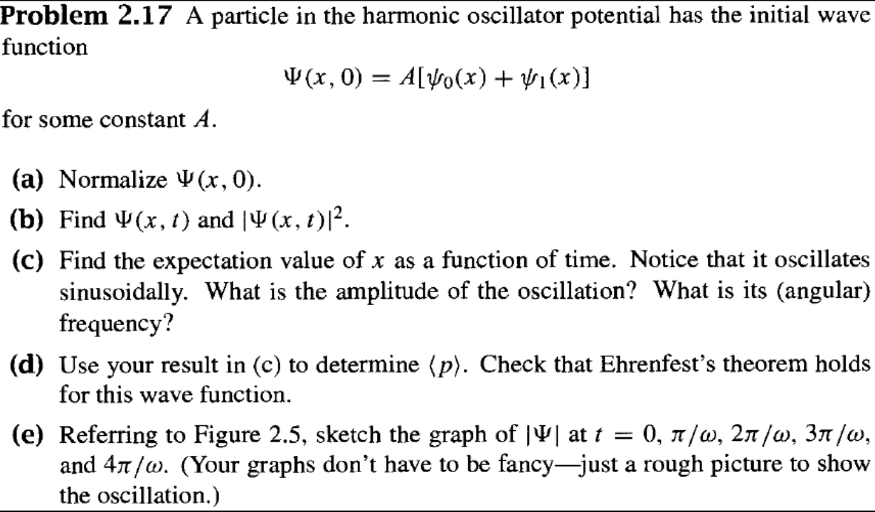 Solved Problem 2.17 A particle in the harmonic oscillator | Chegg.com
