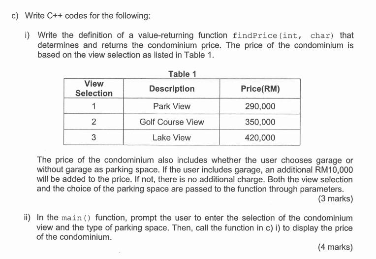 Solved c) Write C++ codes for the following: i) Write the | Chegg.com