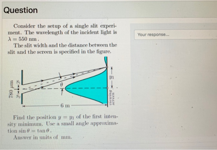 Solved Question Consider the setup of a single slit experi- | Chegg.com