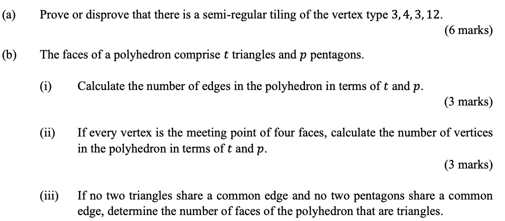 Solved i) Prove or disprove that there is a semi-regular | Chegg.com