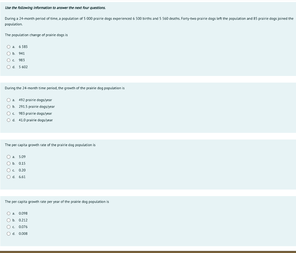 Solved Use the following information to answer the next four | Chegg.com