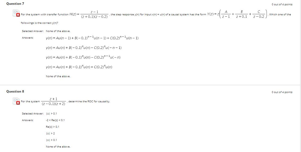 Solved Question 4 0 out of 4 points 5 ne For the system with | Chegg.com