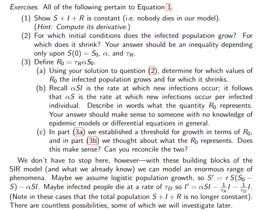 Solved Exercises. All of the following pertain to Equation 1 | Chegg.com