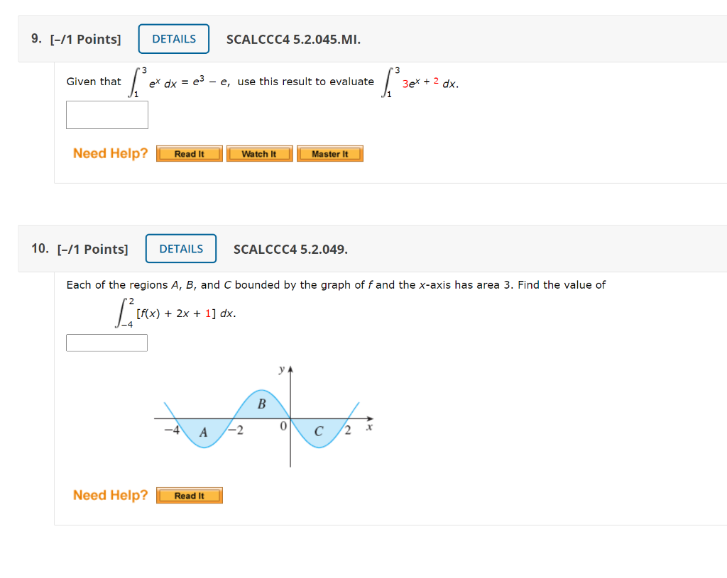 Solved 9. [-/1 Points) DETAILS SCALCCC4 5.2.045.MI. Given | Chegg.com