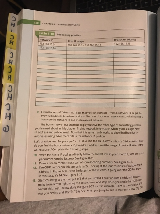 (Solved) : 478 Chapter 8 Subnets Vlans Table 8 9 Calculate Subnets ... (Solved) : 478 Chapter 8 Subnets Vlans Table 8 9 Calculate Subnets ...