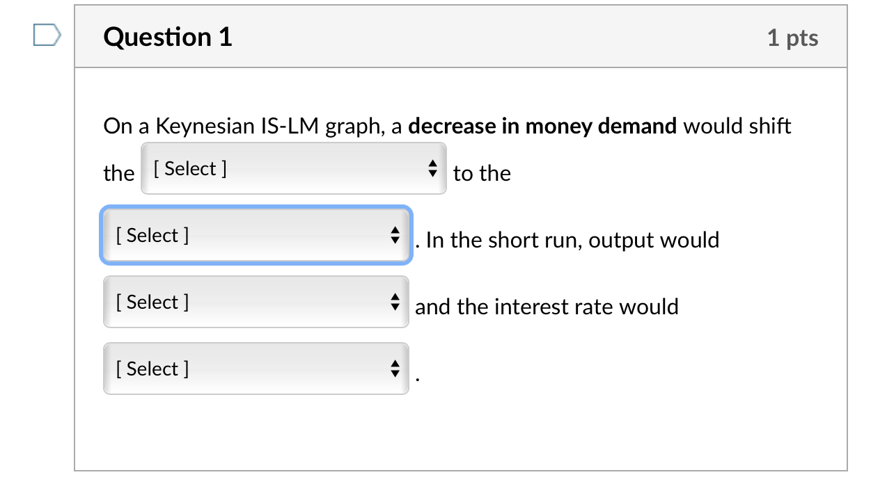 Solved First blank: IS or LM Second blank: right or | Chegg.com