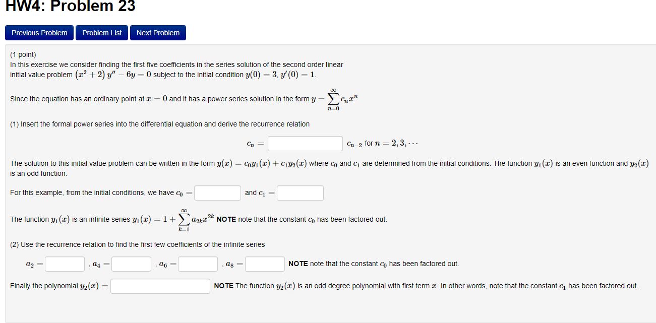 (1 ﻿point)In this exercise we consider finding the | Chegg.com