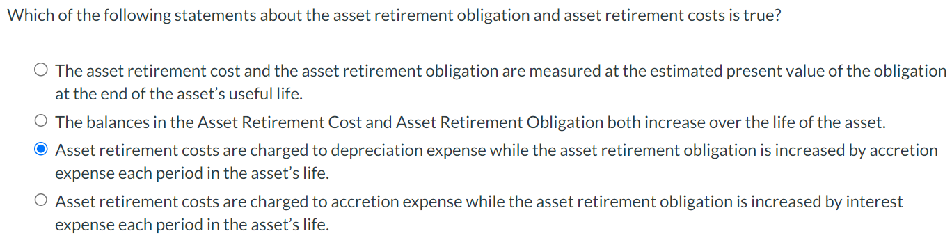 Solved Which of the following statements about the asset | Chegg.com