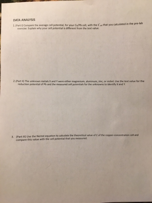 Please print your name: PRE-LAB EXERCISE Use the | Chegg.com