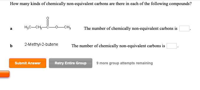 Solved How many kinds of chemically non-equivalent carbons | Chegg.com