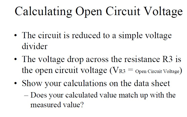 Solved Calculating Open Circuit Voltage • To calculate Voc, | Chegg.com