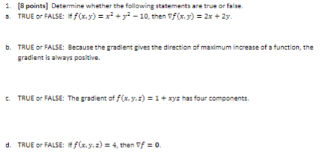 Solved [8 ﻿points] ﻿Determine whether the following | Chegg.com