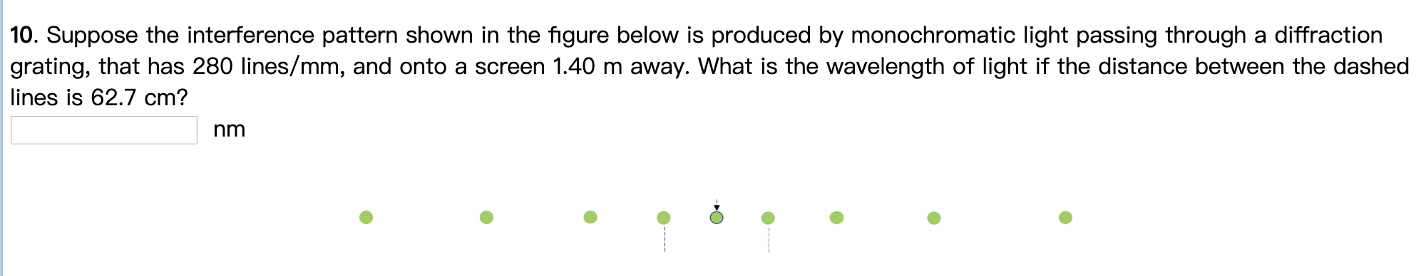 Solved 10. Suppose the interference pattern shown in the | Chegg.com