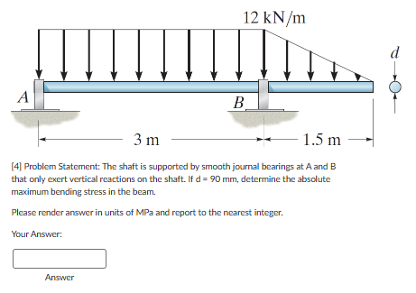 Solved \( 12 \mathrm{kN} / \mathrm{m} \)[4] ﻿Problem | Chegg.com