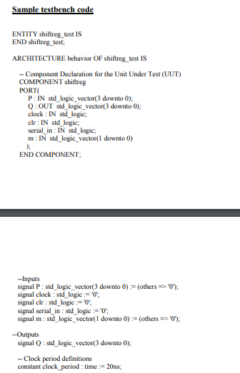 Solved I have attached a document that shows what the VHDL | Chegg.com