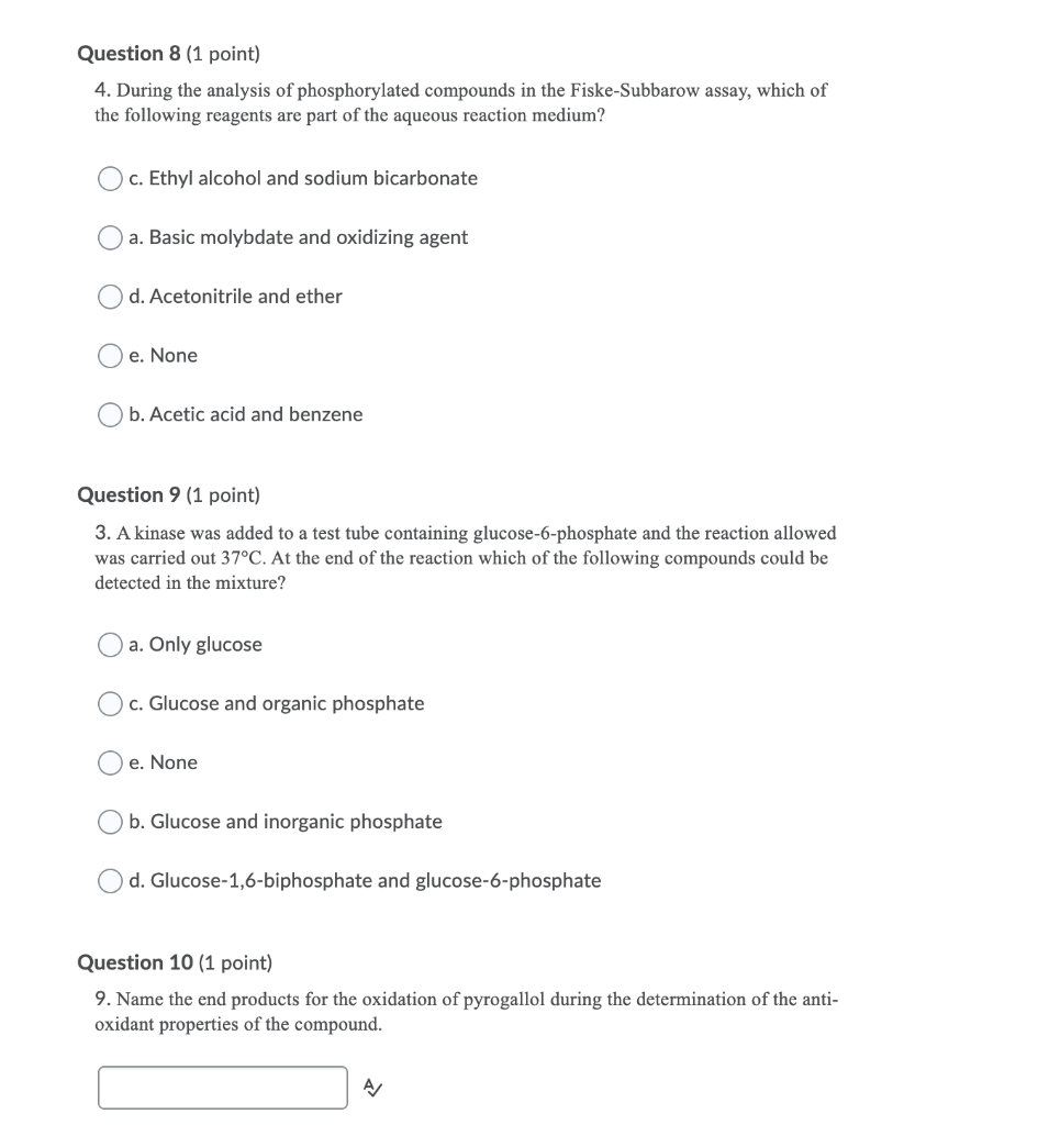 Solved Question 8 (1 point) 4. During the analysis of | Chegg.com