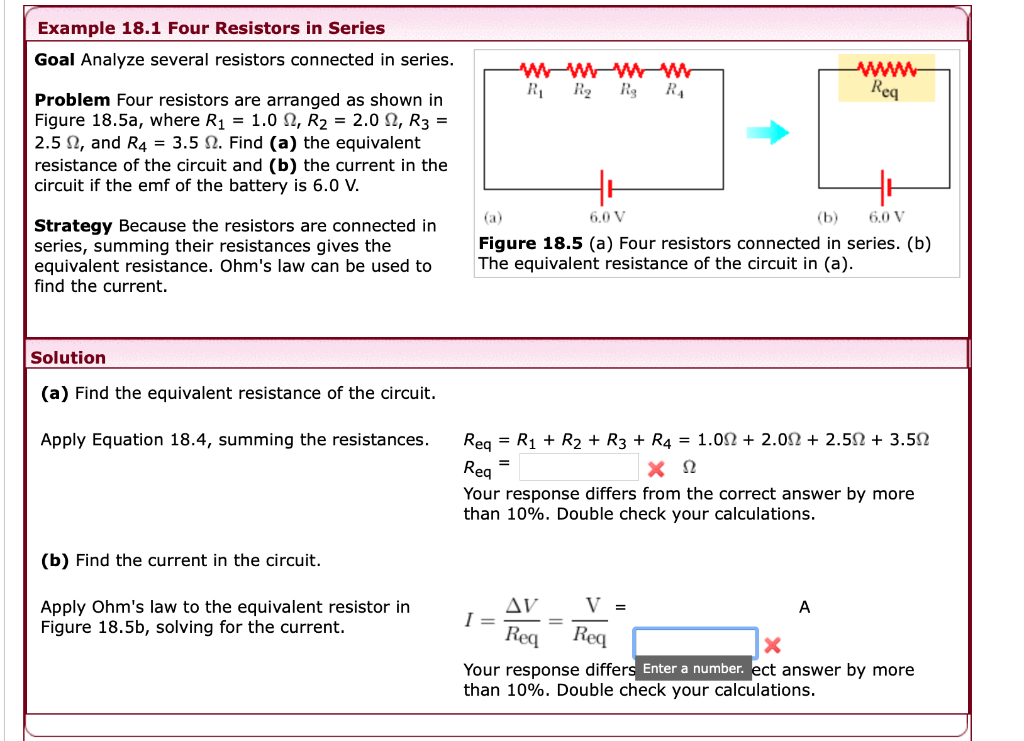 Solved Example 18.1 Four Resistors in Series Goal Analyze | Chegg.com