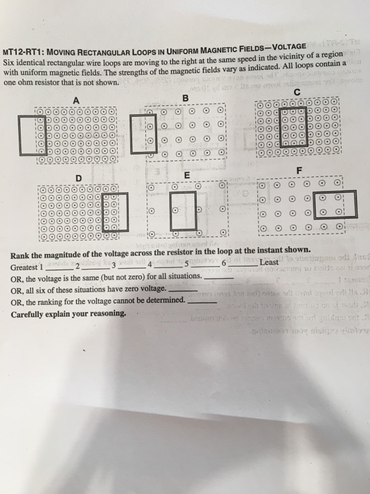 Solved Six identical rectangular wire loops are moving to | Chegg.com