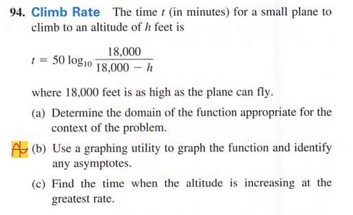 Solved 94. Climb Rate The time t (in minutes) for a small | Chegg.com
