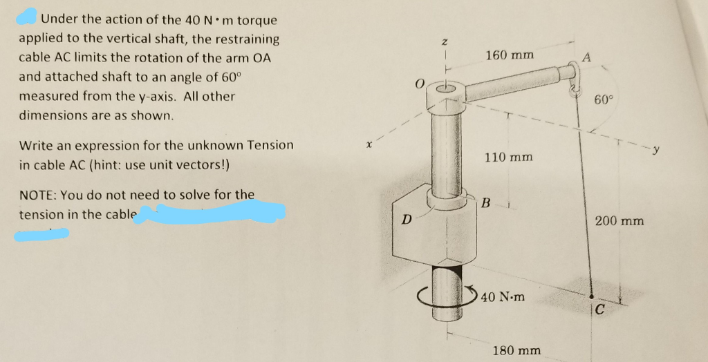 Solved Under the action of the 40 N m torque applied to the | Chegg.com