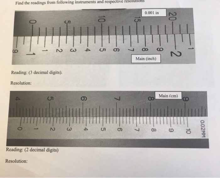 Solved Find the readings from following instruments and | Chegg.com