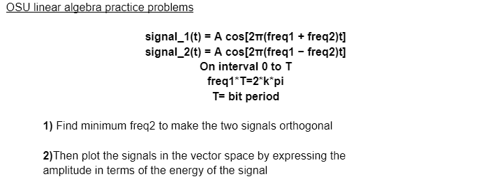 Solved Osu Linear Algebra Practice Problems Signal1t 