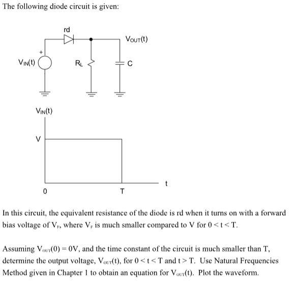 Solved The following diode circuit is given: In this | Chegg.com