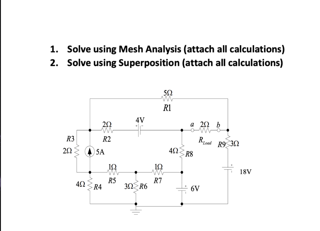 Solved 1. Solve using Mesh Analysis (attach all | Chegg.com