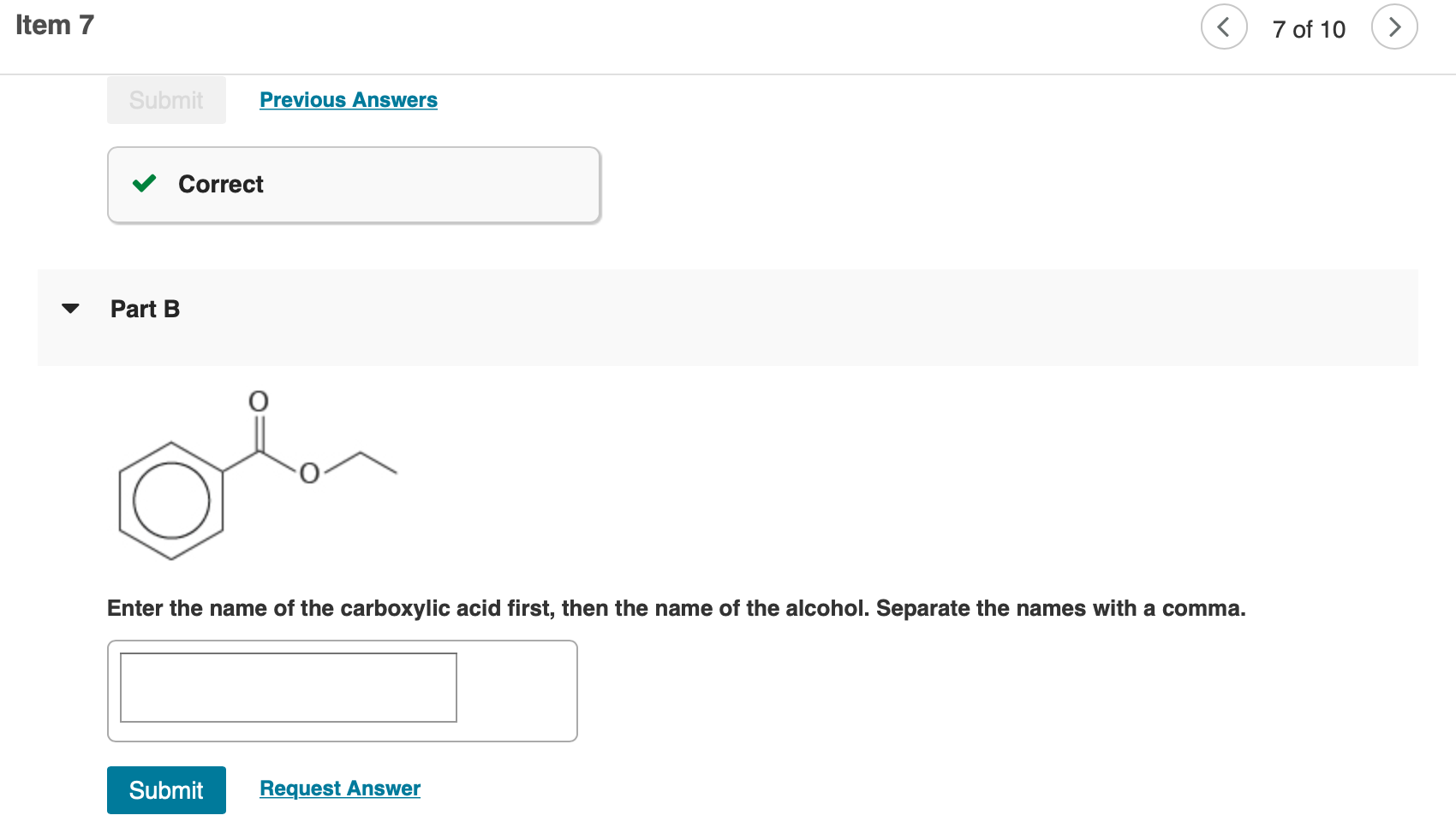 Enter the name of the carboxylic acid first, then the | Chegg.com
