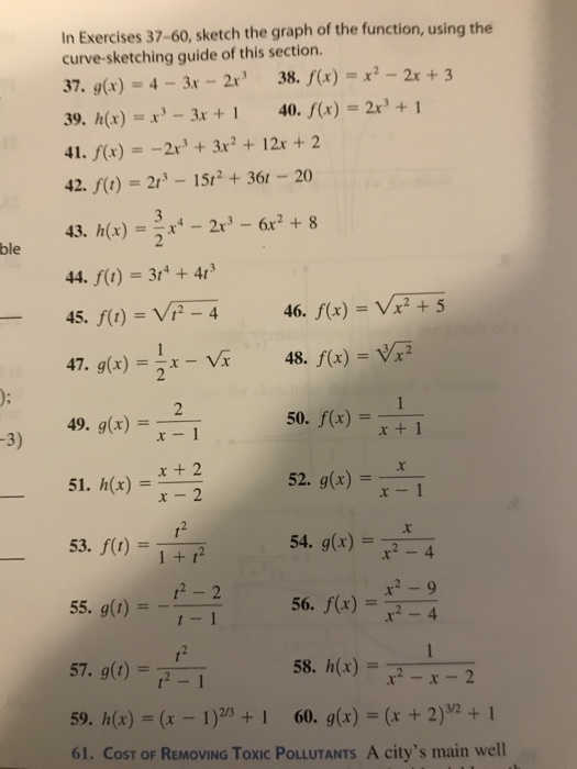 Solved #56 using the curve sketching guide in detail please. | Chegg.com