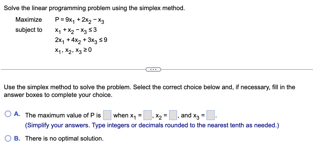 Solved Solve the linear programming problem using the | Chegg.com