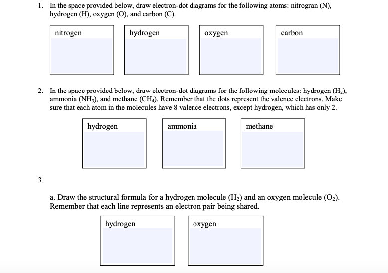 Solved In the space provided below, draw electron-dot | Chegg.com