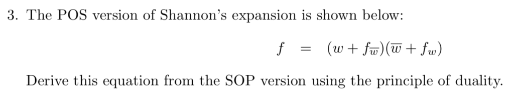 Solved 3. The POS version of Shannon's expansion is shown | Chegg.com