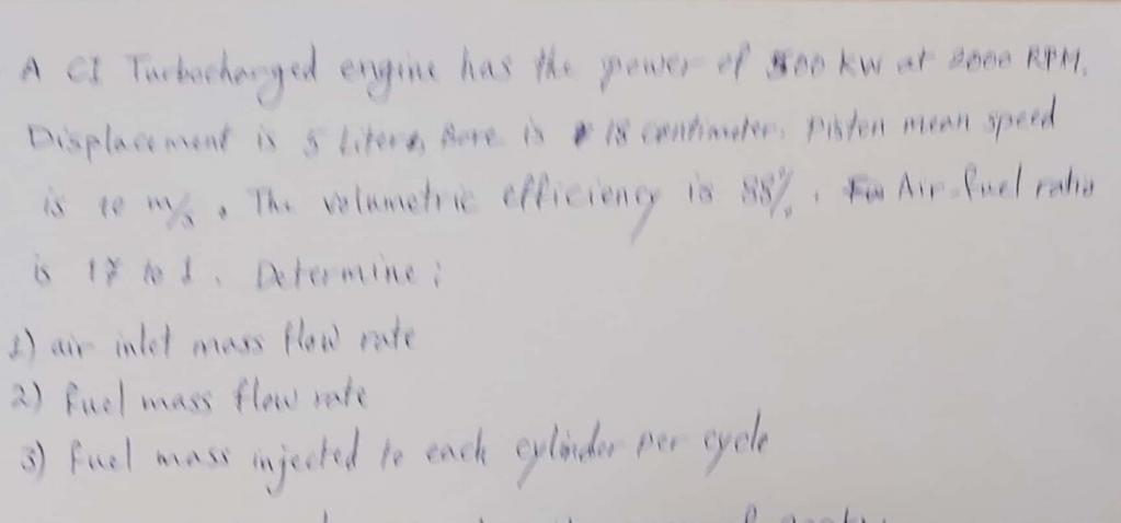 A CI Türkorhanged engine has the grewer of woo kwat | Chegg.com