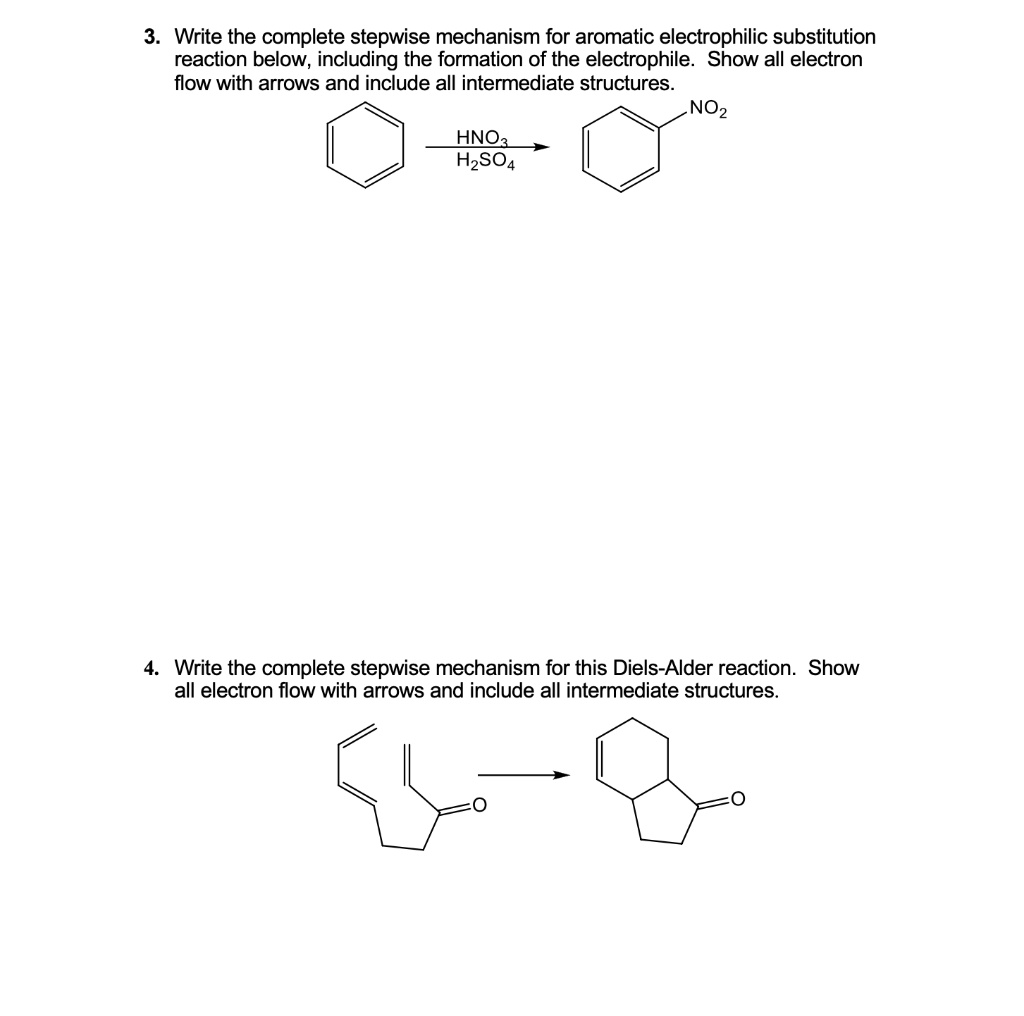 Solved 3. Write the complete stepwise mechanism for aromatic | Chegg.com