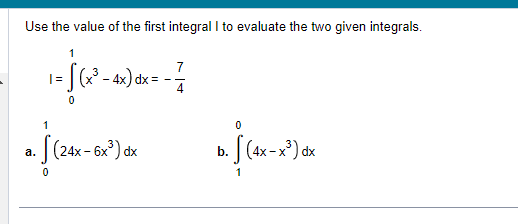 Solved Use the value of the first integral I to evaluate the | Chegg.com