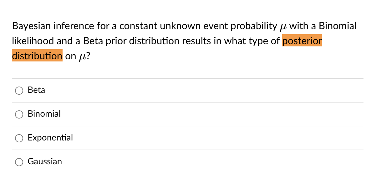 Solved Bayesian inference for a constant unknown event | Chegg.com