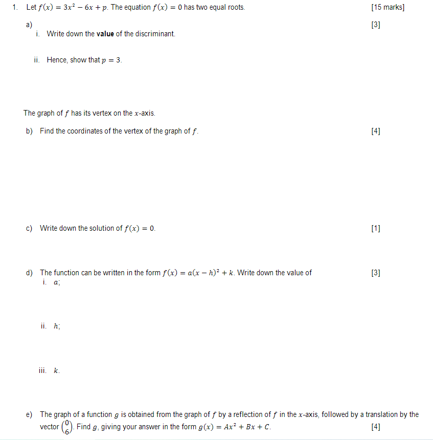 Solved non calculator question. Please answer all parts of | Chegg.com