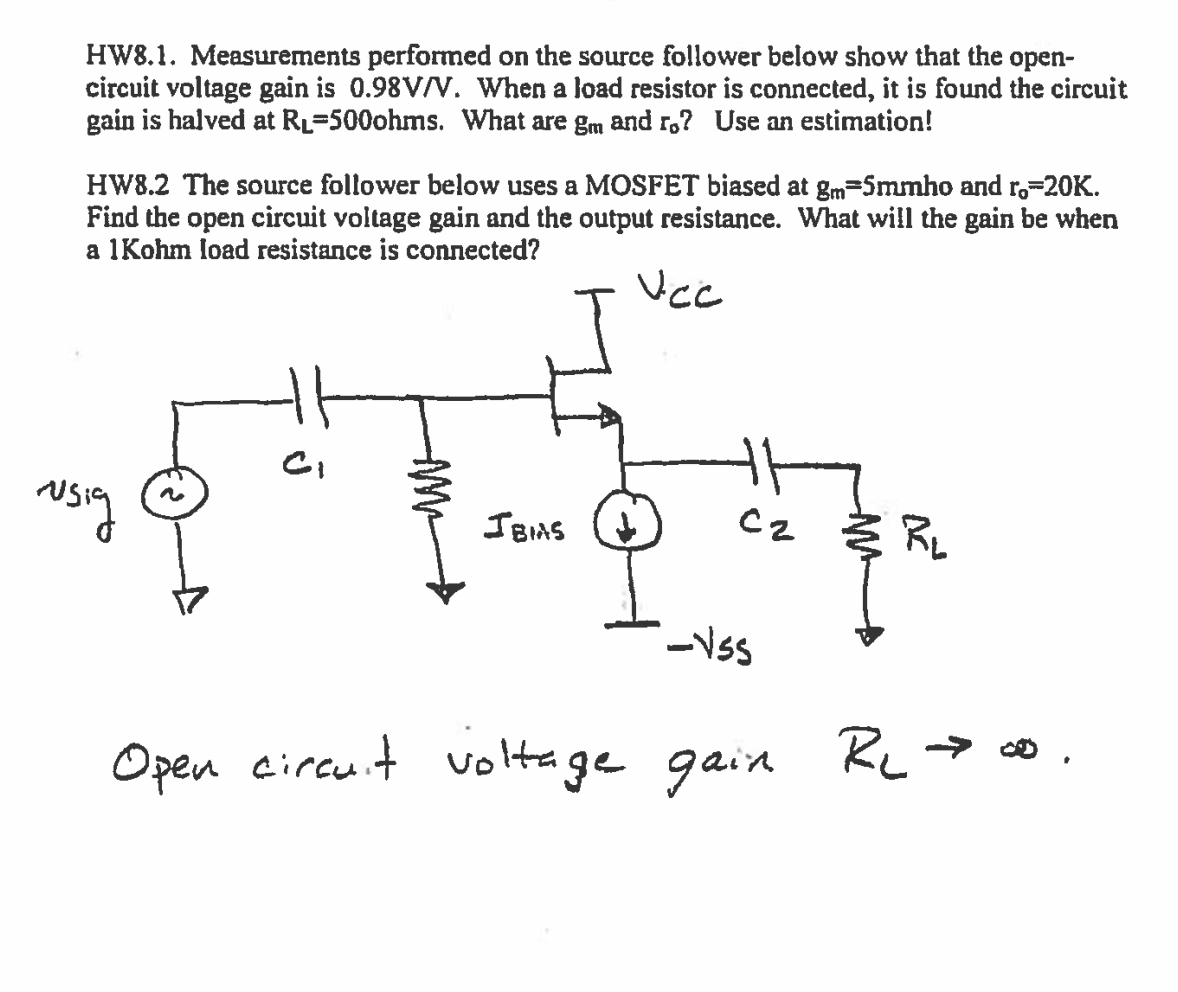 Solved HW8.1. ﻿Measurements performed on the source follower | Chegg.com