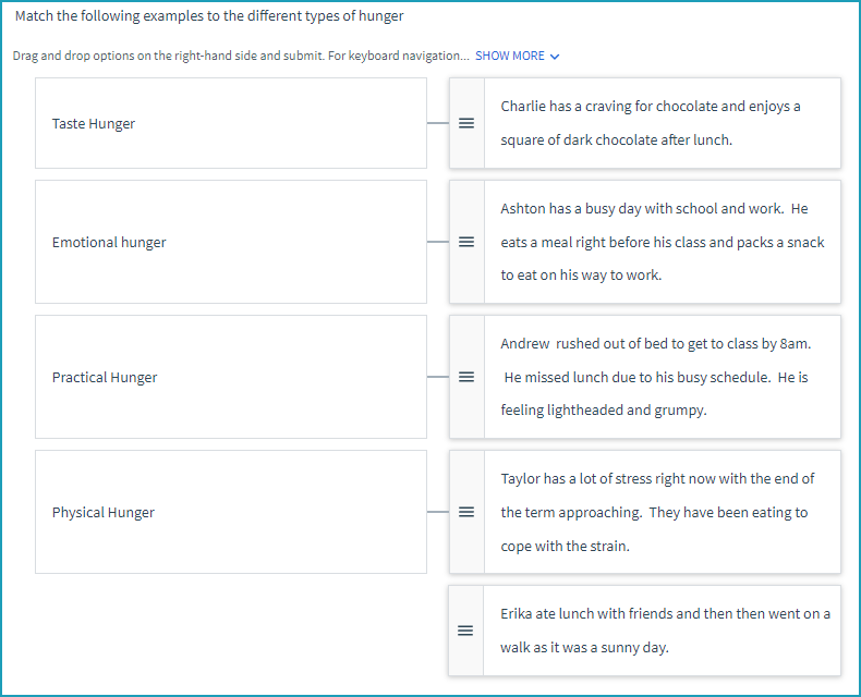 Solved Match the following examples to the different types | Chegg.com
